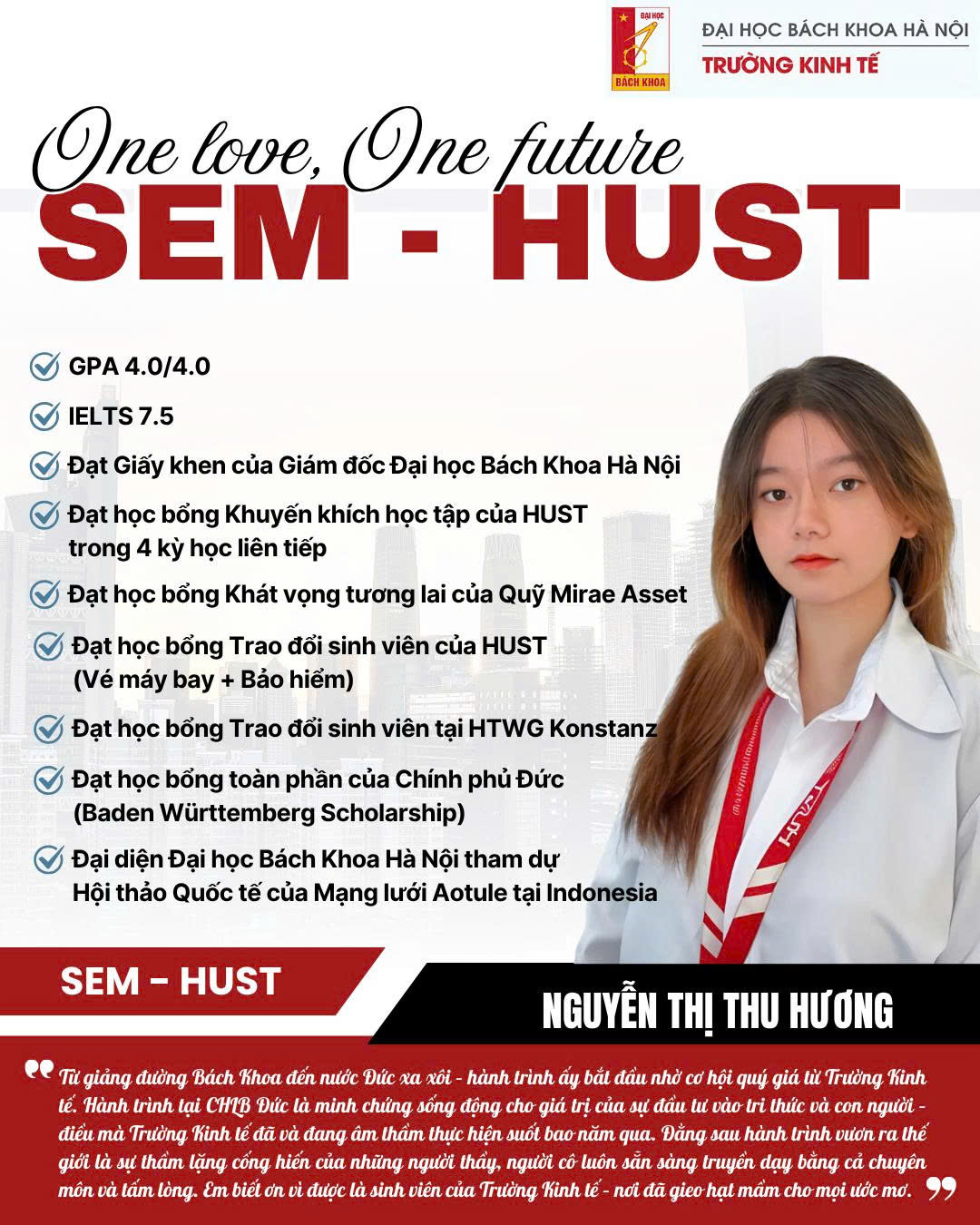 GẶP GỠ THU HƯƠNG – CÔ BẠN SINH VIÊN TÀI NĂNG NGÀNH KẾ TOÁN - Trường Kinh tế